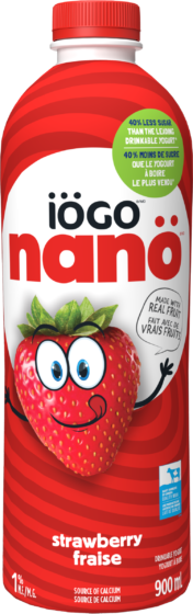 nanö - Yogourt en tube Fraise, Pêche - 8x60g - IÖGO